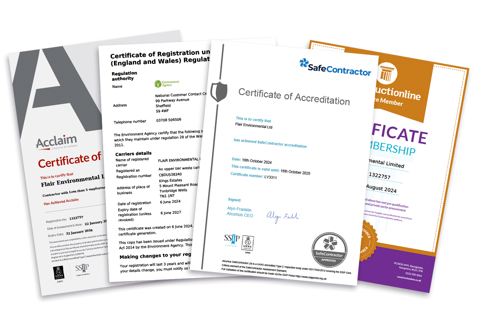 Accreditations - Flair Environmental